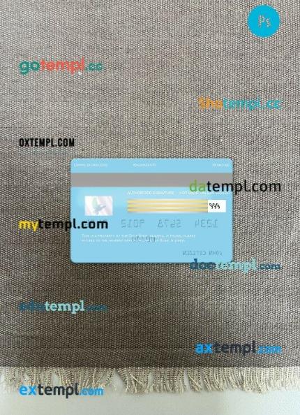 Algeria Gulf Bank visa card PSD scan and photo-realistic snapshot, 2 in 1
