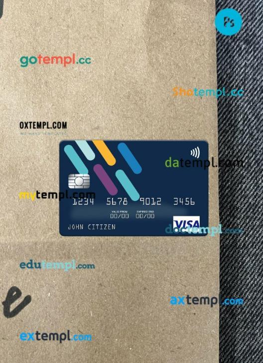 Angola Finibanco Angola S.A. visa card PSD scan and photo-realistic ...