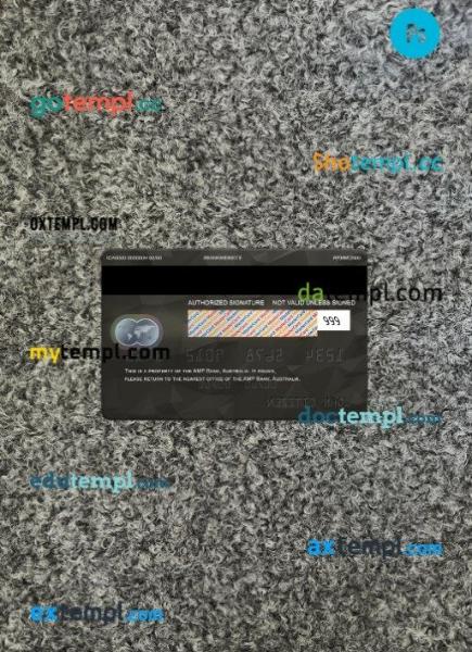 Australia AMP Bank mastercard PSD scan and photo taken image, 2 in 1
