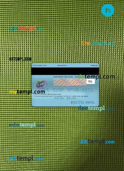 Belgium KBC bank mastercard PSD scan and photo taken image, 2 in 1