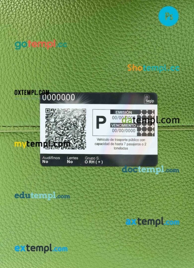 Bolivia driving license editable PSD files, scan look and photo ...