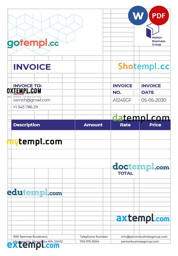 Business Advisor Invoice template in word and pdf format – gotempl.cc