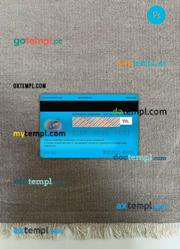 Cameroon Ecobank bank master debit card PSD scan and photo taken image ...
