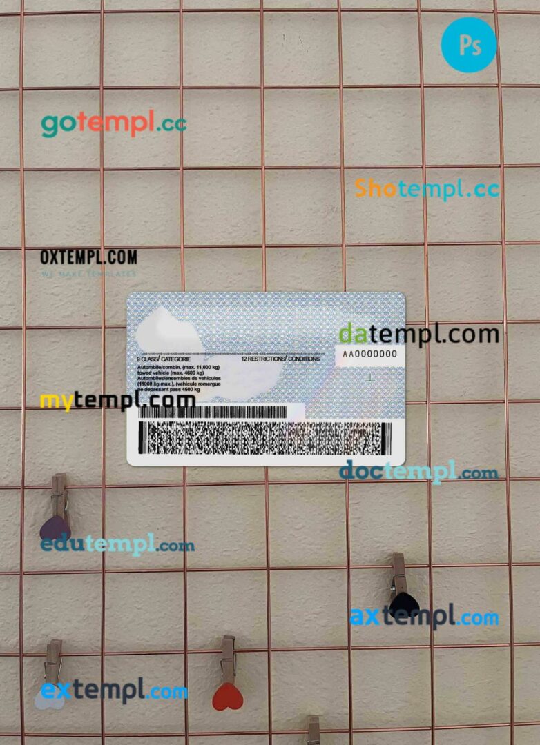 Canada Ontario driving license editable PSD files, scan look and photo ...