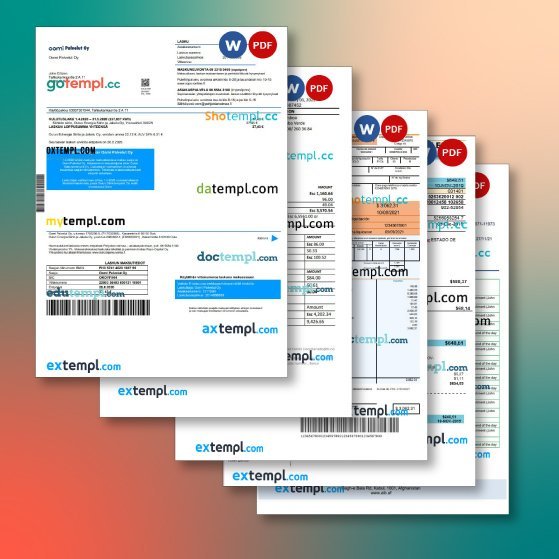 Finland utility bill 5 templates in one catalogue – with lower price