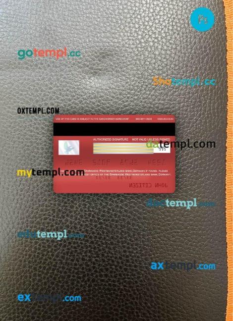 Germany Sparkasse westmunsterland bank visa classic card PSD scan and ...