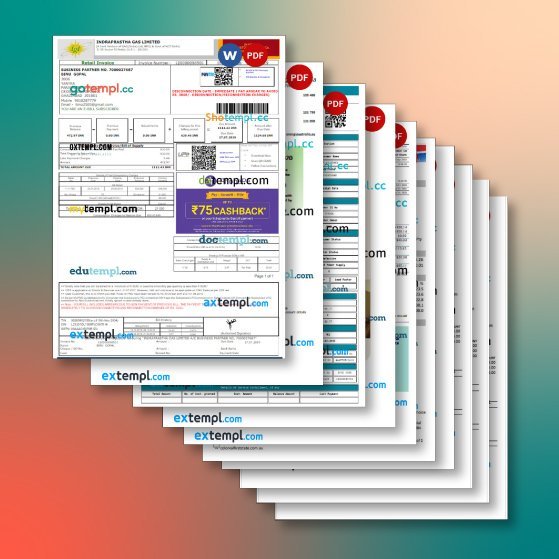 India utility bill 34 templates in one record – with discount price