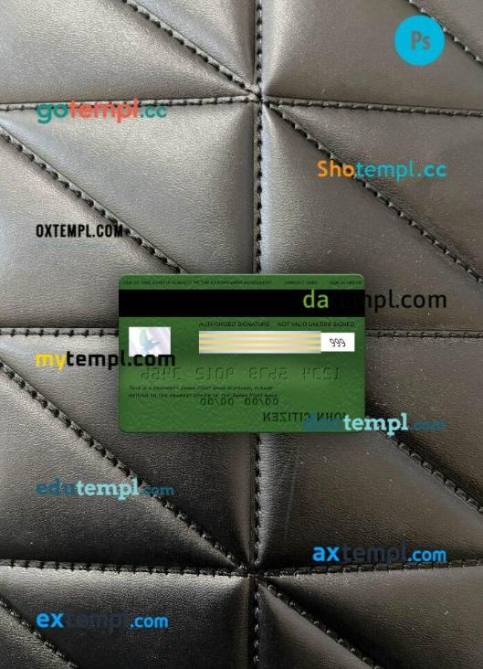 Japan Post bank visa classic card PSD scan and photo-realistic snapshot ...