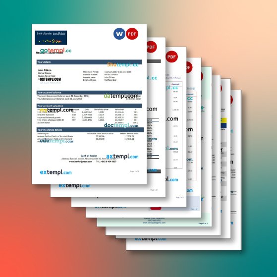 Jordan bank statement 8 templates in one catalogue – with lower price ...