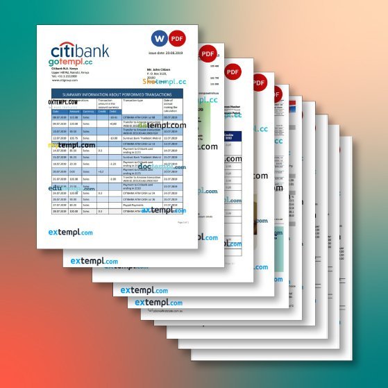 Kenya bank statement 14 templates in one catalogue – with lower price