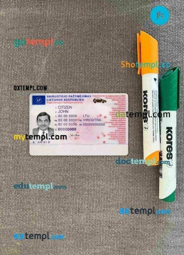 Lithuania driving license PSD files, scan look and photographed image ...