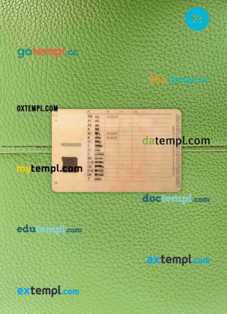 Lithuania driving license editable PSD files, scan look and photo ...