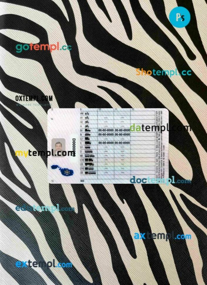 Malta driving license editable PSD files, scan look and photo-realistic ...