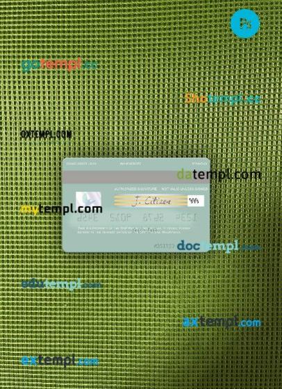 Mauritania BNP Paribas visa debit card PSD scan and photo-realistic ...