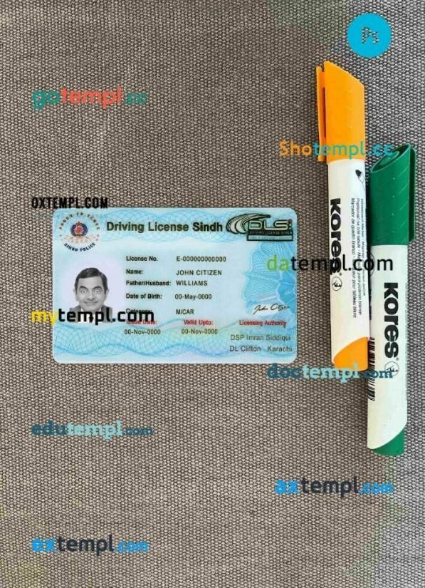 Pakistan Sindh province driving license PSD files, scan look and ...