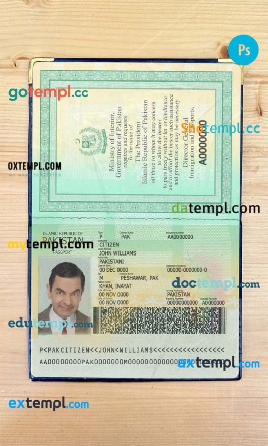 Pakistan passport PSD files, editable scan and photo-realistic look ...