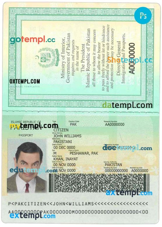 Pakistan passport PSD files, editable scan and photo-realistic look ...