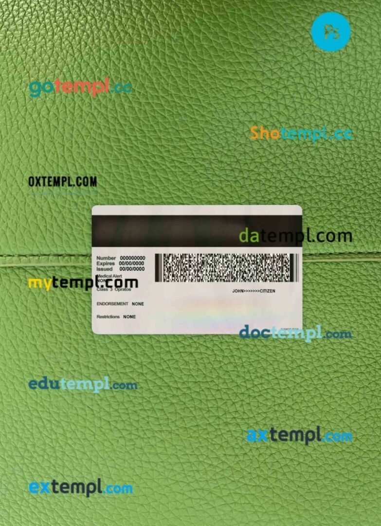 Puerto Rico driving license PSD files, scan look and photographed image ...