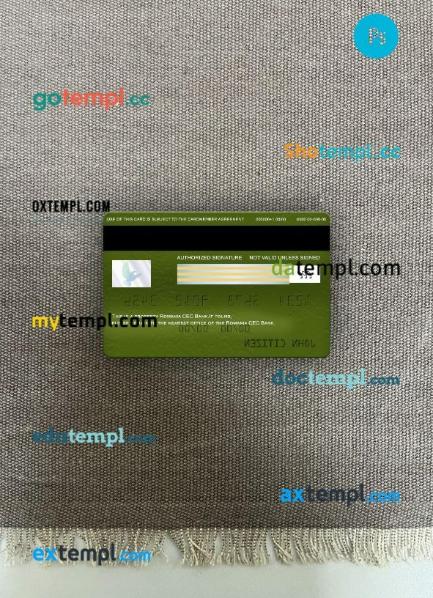 Romania CEC Bank visa classic card PSD scan and photo-realistic ...