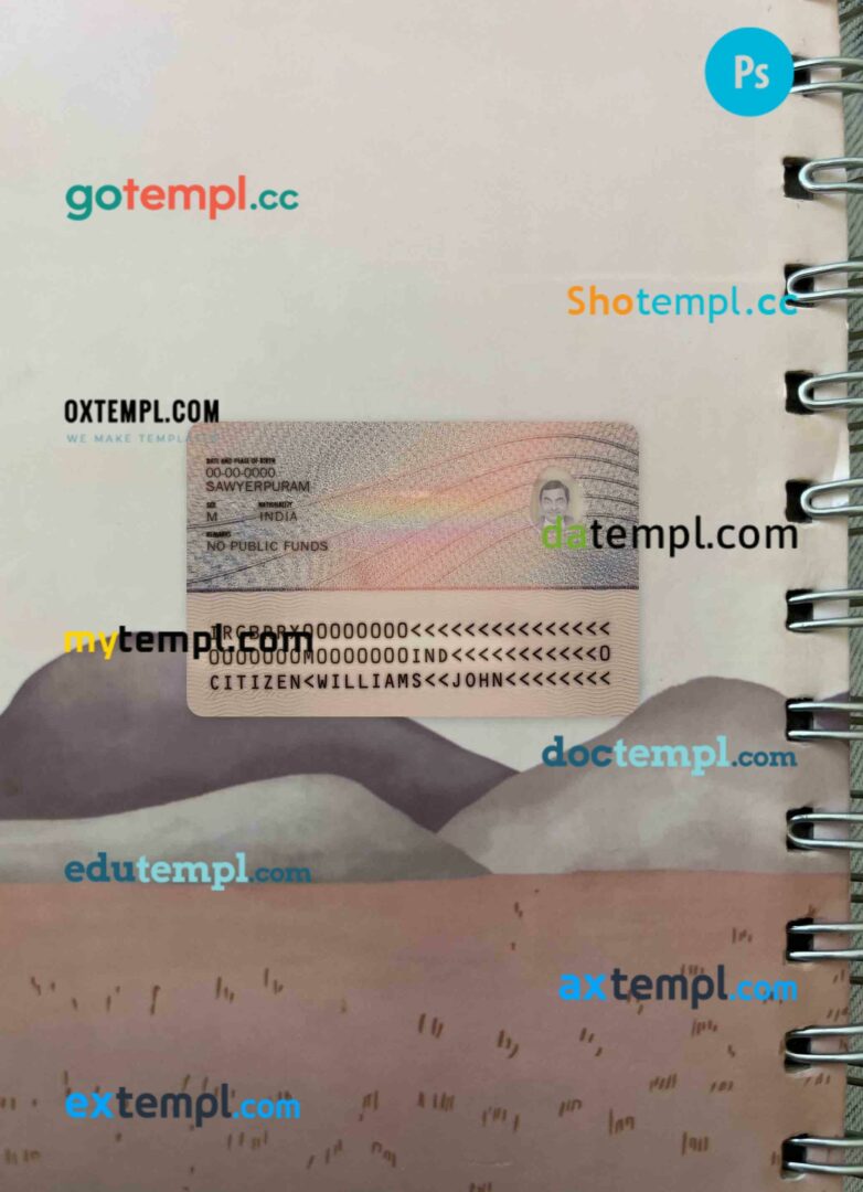 United Kingdom residence permit editable PSDs, scan and photo-realistic ...