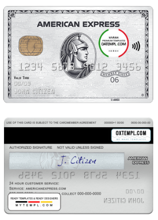 USA Sutton bank AMEX platinum card template in PSD format, fully editable