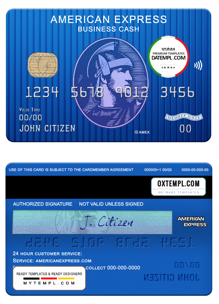 USA Springside Mortgage bank AMEX business cash card template in PSD ...