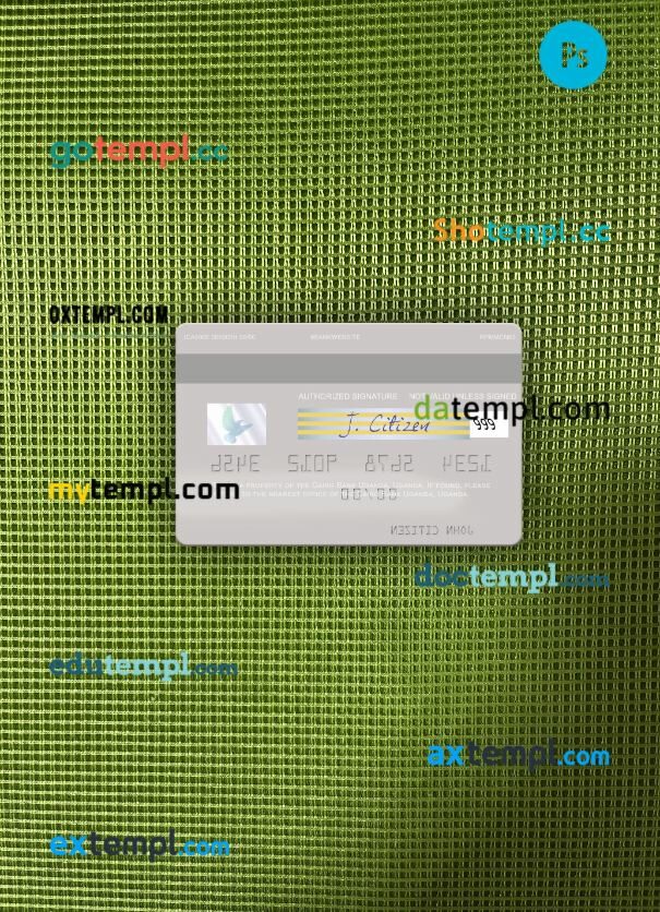 Uganda Cairo Bank Uganda visa debit card PSD scan and photo-realistic ...