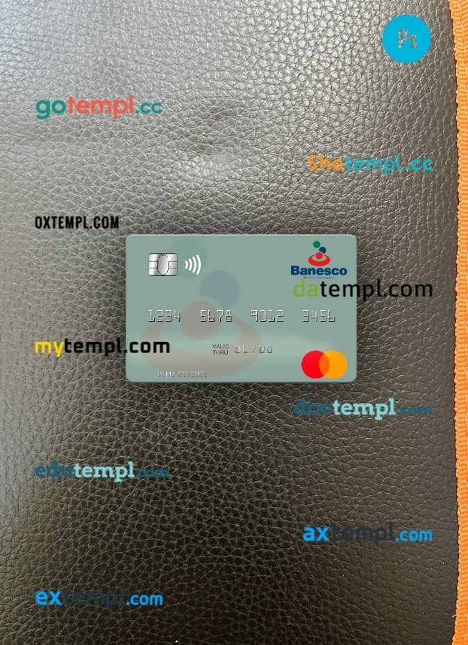 Venezuela Banesco Banco Universal mastercard PSD scan and photo taken ...