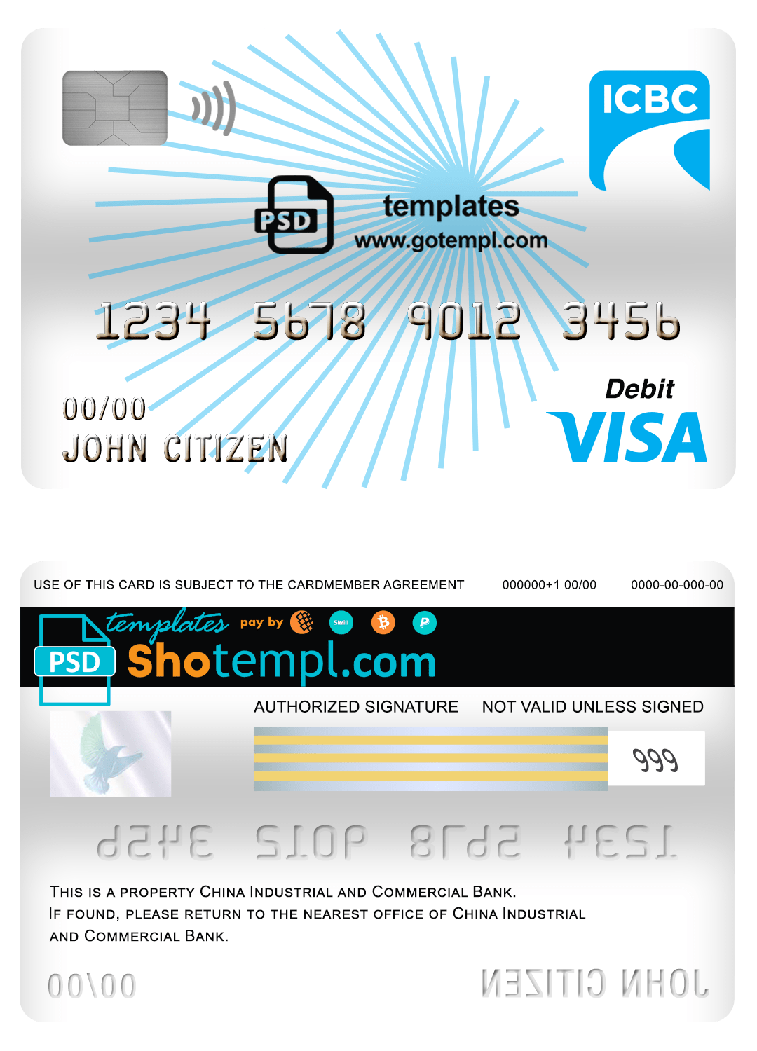 China Industrial and Commercial Bank of China bank visa card debit card ...