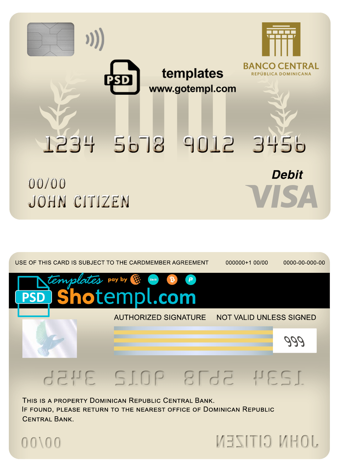 Dominican Republic Central bank Of the Dominican Republic visa card ...