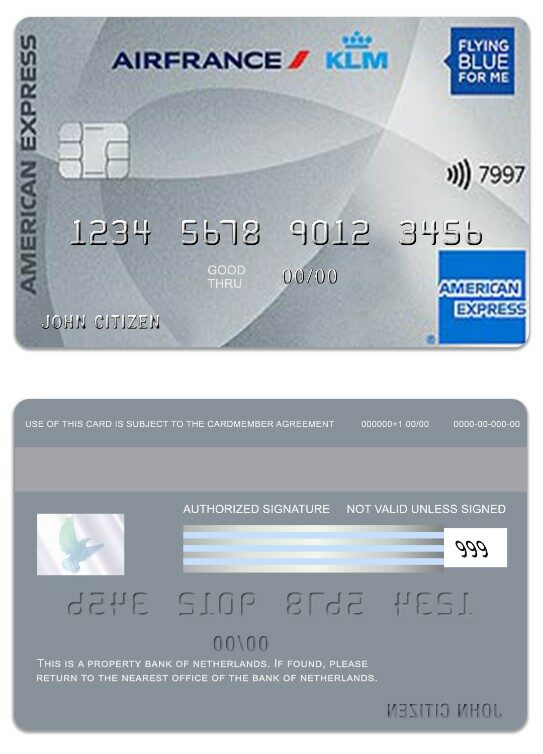 Netherlands Bank of Netherlands American Express card template in PSD ...