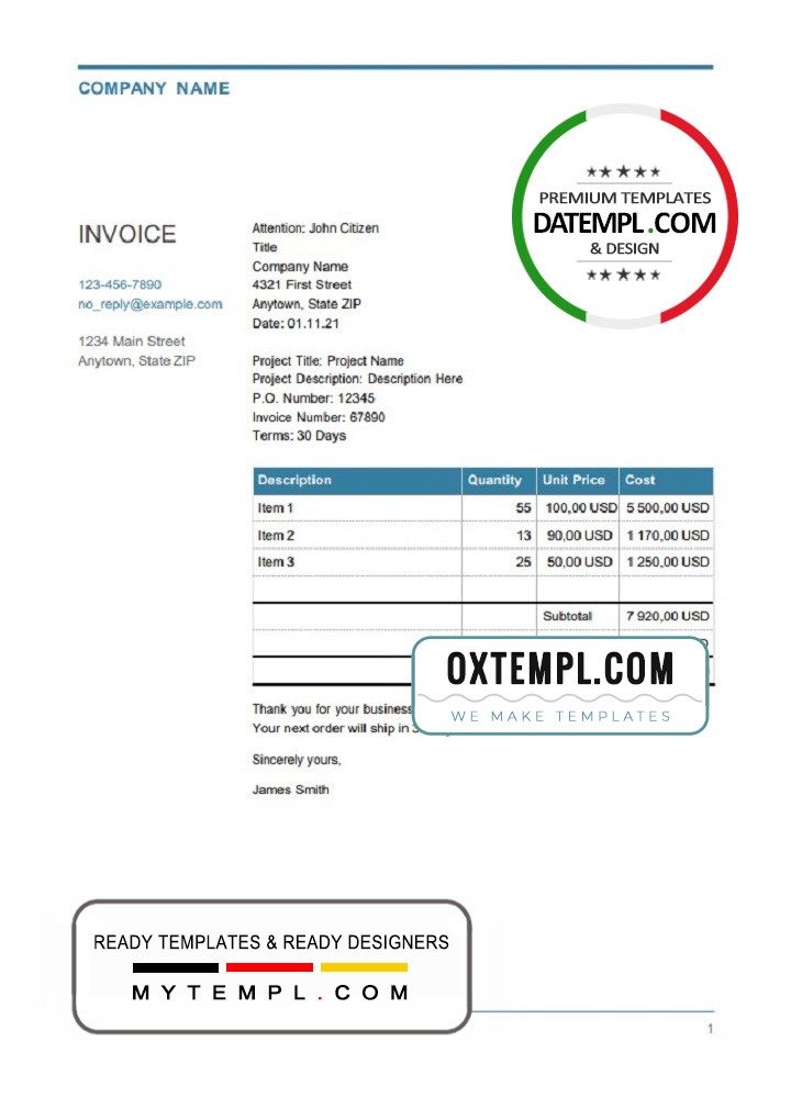 # choose mystic universal multipurpose good-looking invoice example in ...