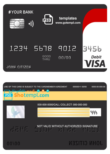 # blackistic universal multipurpose bank visa credit card example in ...