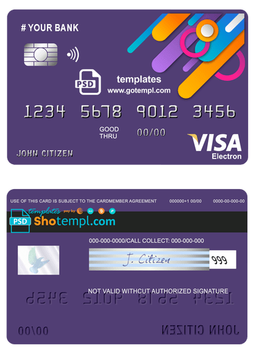 # detail line universal multipurpose bank visa electron credit card ...