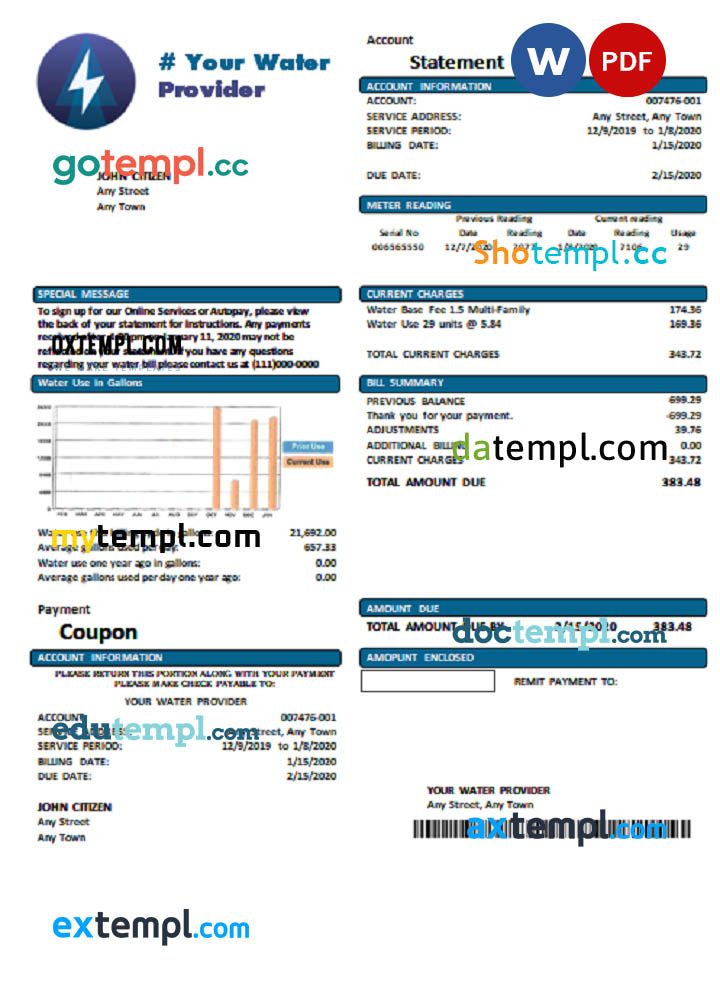 # electric trust universal multipurpose utility bill download example ...