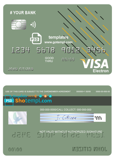 # energy line universal multipurpose bank visa credit card example in ...