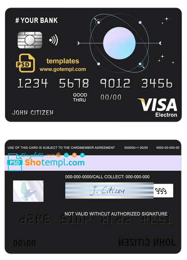 # one space universal multipurpose bank visa electron credit card ...