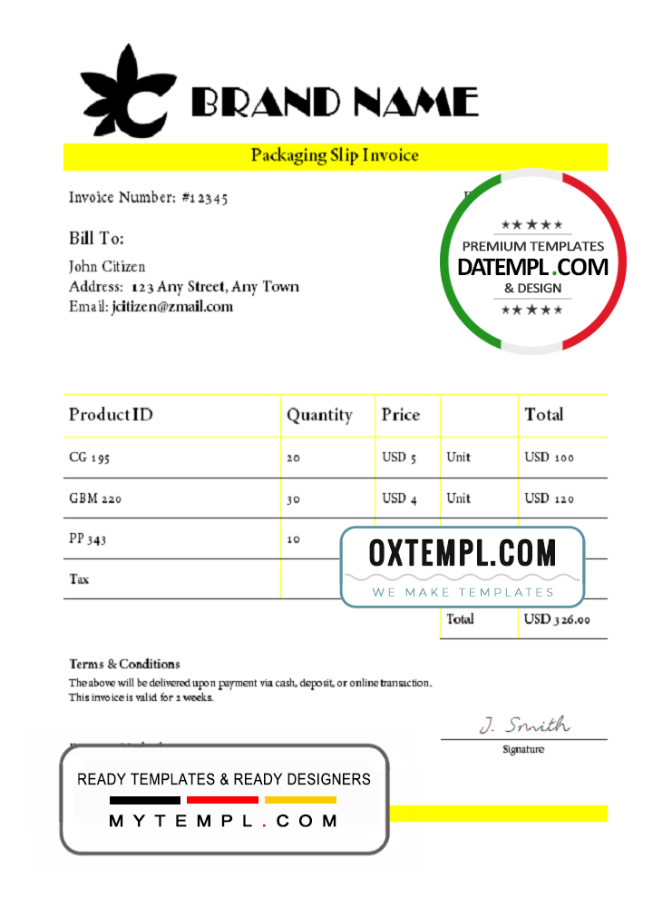 # fine premium universal multipurpose invoice example in Word and PDF ...