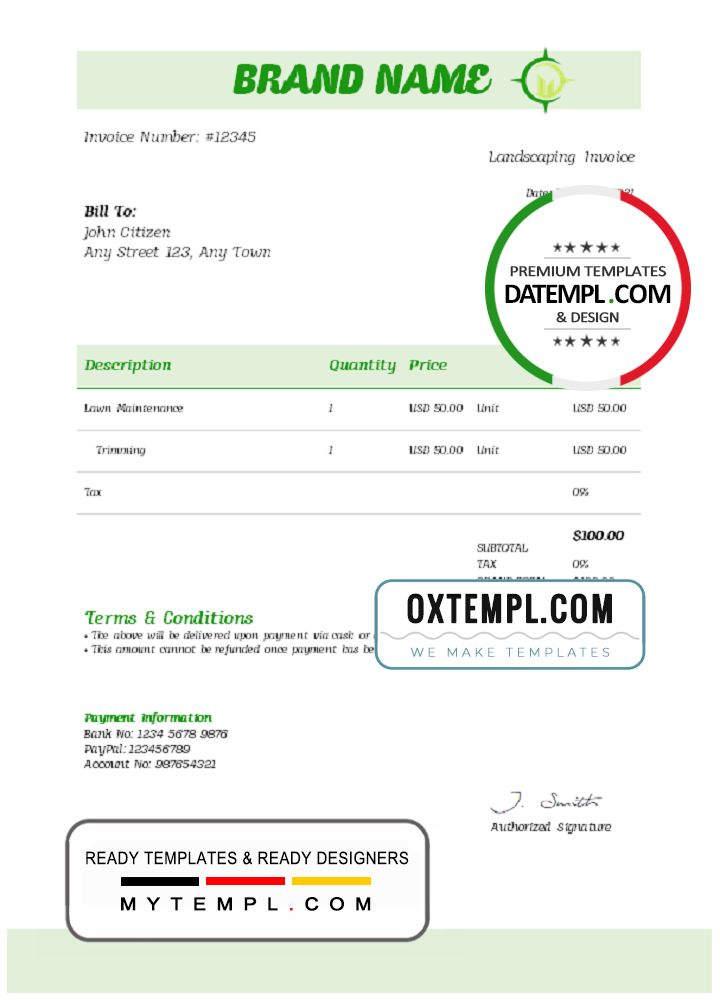 # tape capture universal multipurpose invoice example in Word and PDF ...
