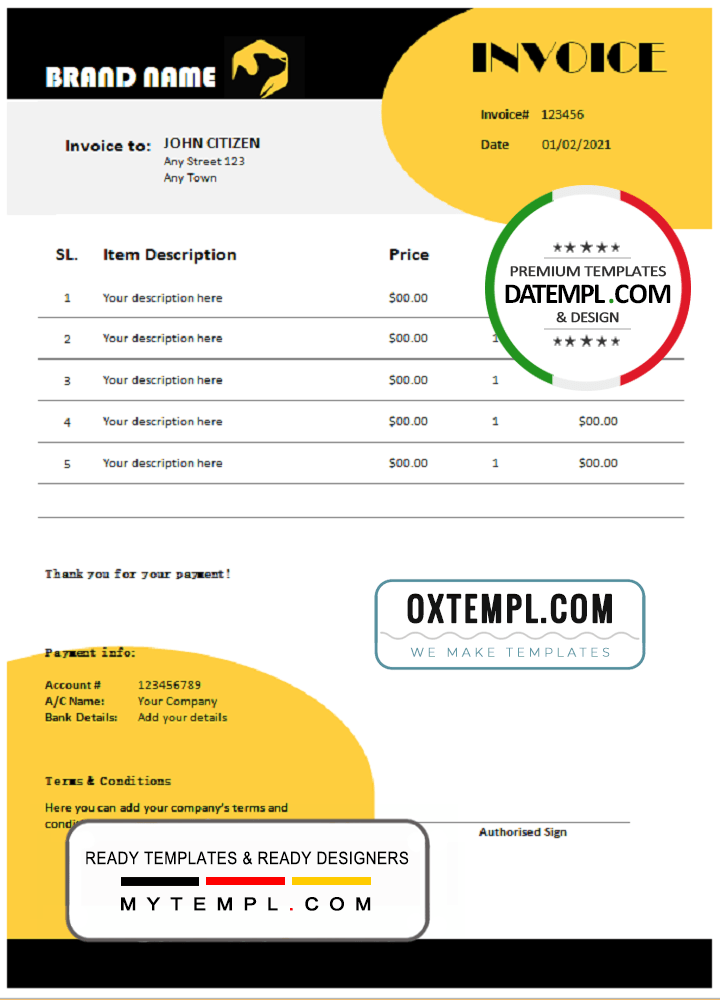 # discount magic universal multipurpose invoice example in Word and PDF ...