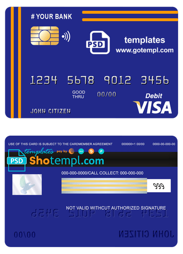 # yellowdo universal multipurpose bank visa credit card example in PSD ...