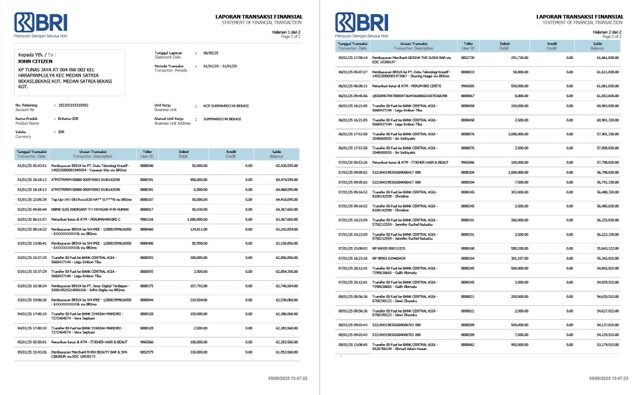 Indonesia Bank Rakyat Indonesia (BRI) statement of financial ...