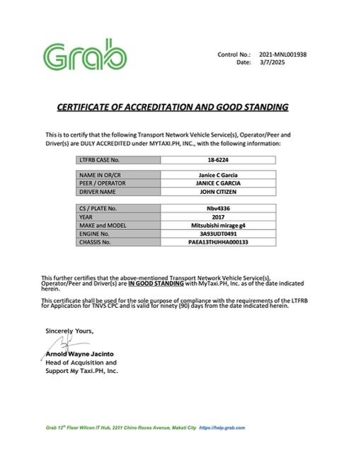 Philippines certificate of accreditation and good standing Word and PDF ...