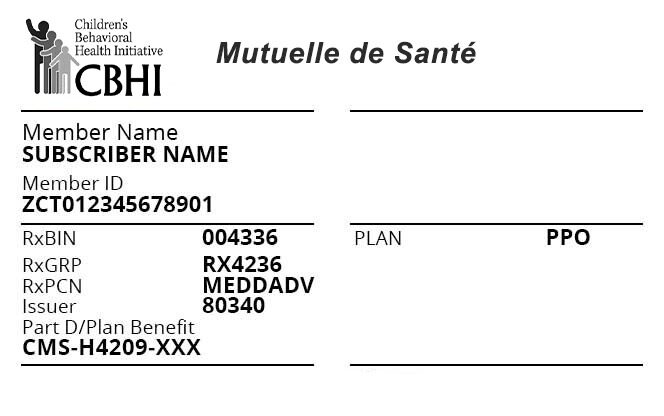 Rwanda health insurance card template in PSD format